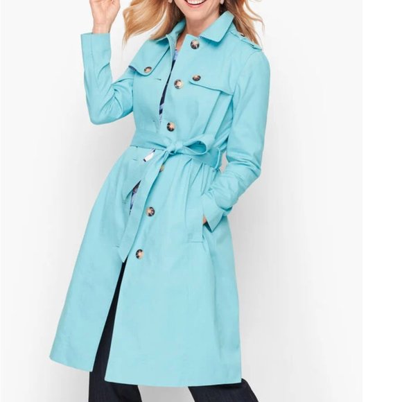 Talbots | Jackets & Coats | Talbots Trench Coat Blue | Poshmark